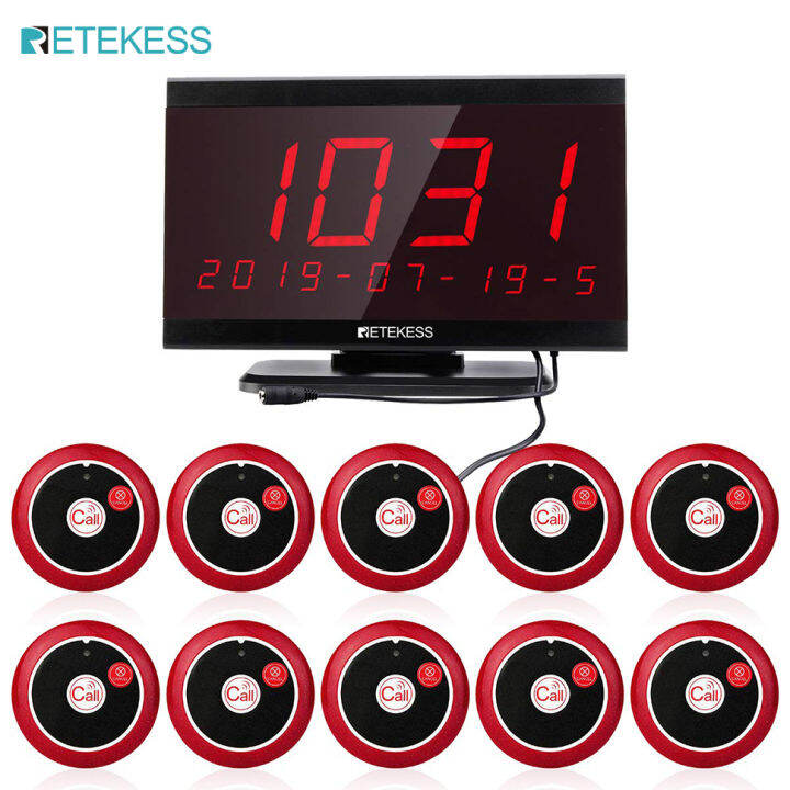 Retekess TD105 Wireless Calling System 6 Partition Modes Voice ...