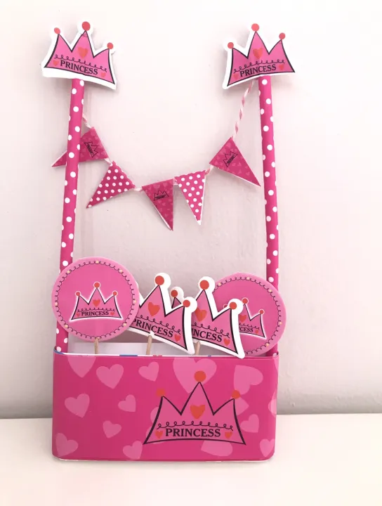topper cake motif princess - hiasan kue ulang tahun - topper kue - cake ...