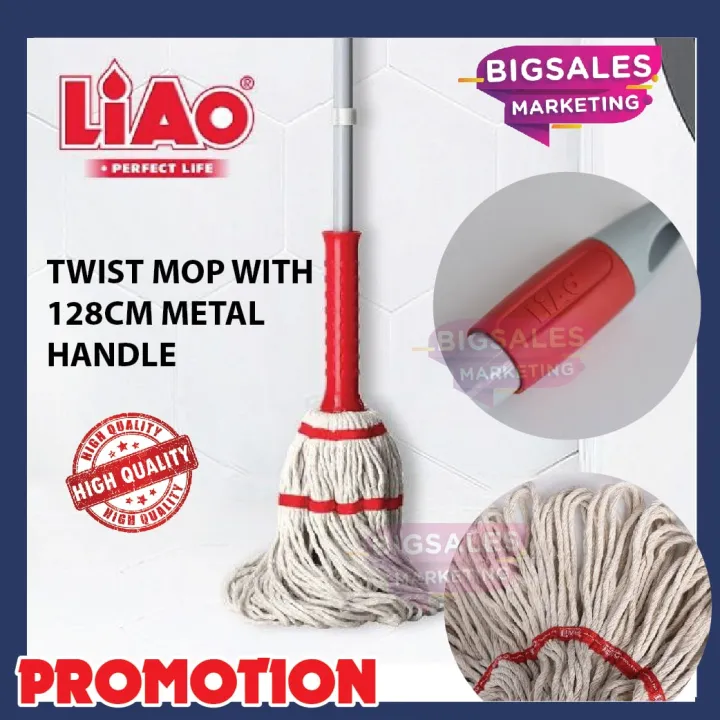 Liao Cotton Hand Free Twist Mop with 128cm Metal Handle A130074 ...