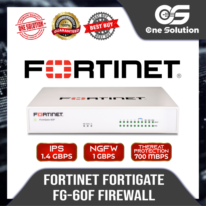 Fortinet FortiGate FG-60F Firewall - 2-GE RJ45 WAN Port 1-DMZ Ports, 5 ...