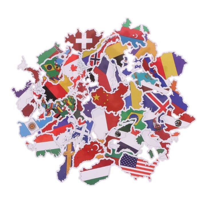 50pcs National Flags Stickers Toys Countries Map Sticker DIY ...