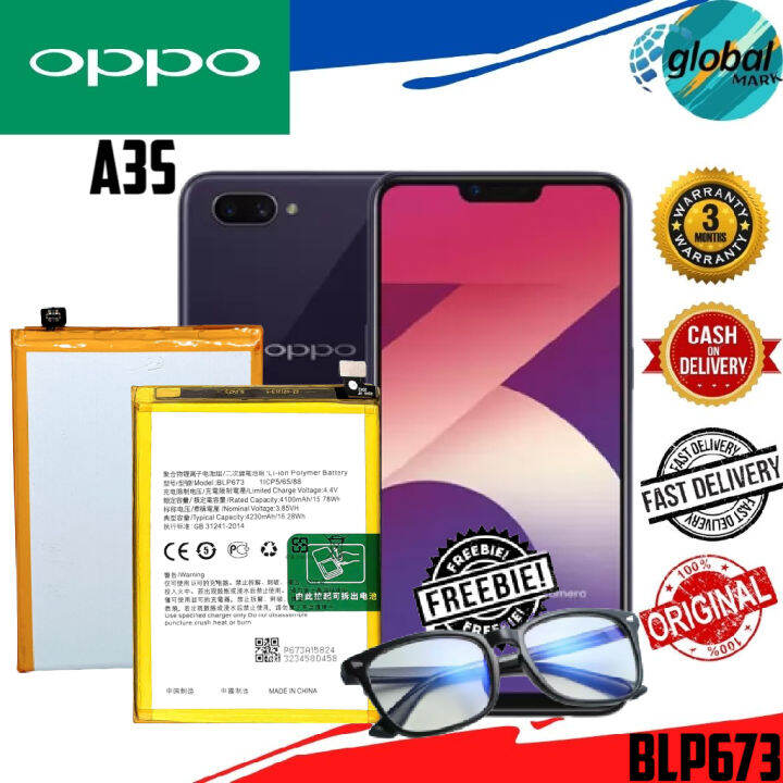 OPPO A3s Battery Original Model BLP673 Capacity (4230mAh) with Free ...