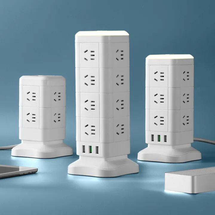 Multi-socket tower socket vertical plug-in panel porous computer ...