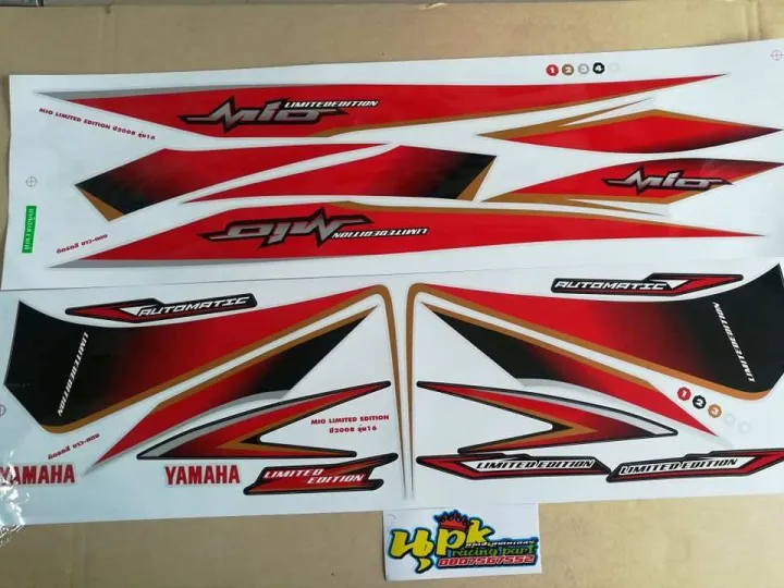 สติ๊กเกอร์ มีโอ MIO 08 รุ่น16 สีขาวแดง LIMITED เคลือบเงาแท้ | Lazada.co.th