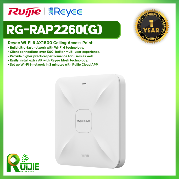 Ruijie ReyeeRG-RAP2260(G) | AX1800 Wi-Fi 6 dual-band Gigabit ceiling ...