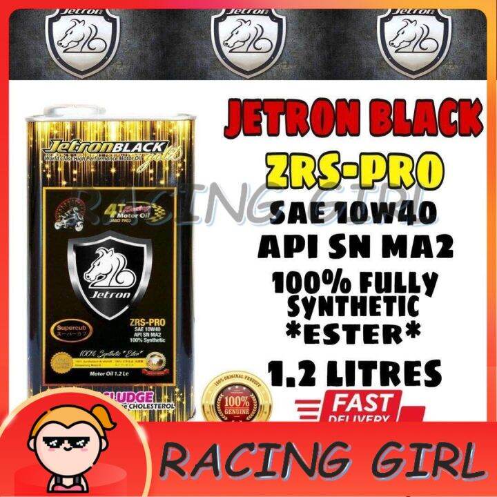 100% ORIGINAL JETRON BLACK/GOLD ZRS-312 10W40 SM MA2 FULLY SYNTHETIC 1 ...