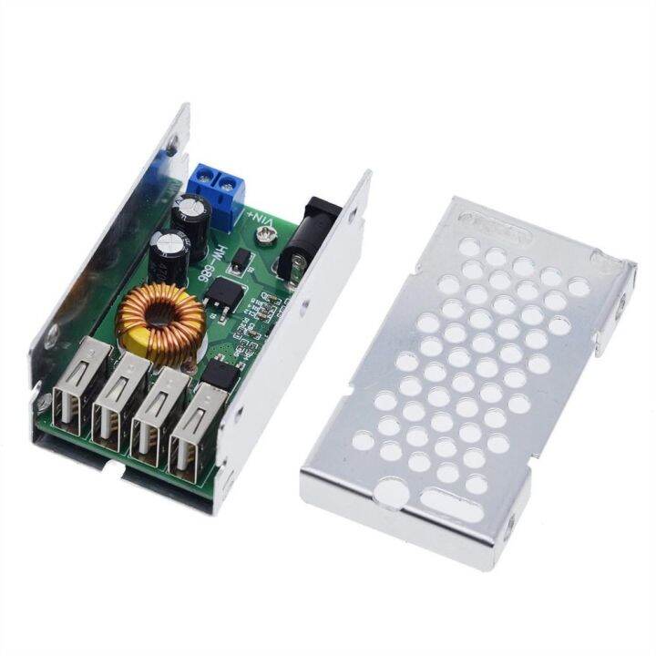 ANMEISHAO with Aluminum Shell DC Step Down 5A 4 USB DC-DC Module 9V 12V ...