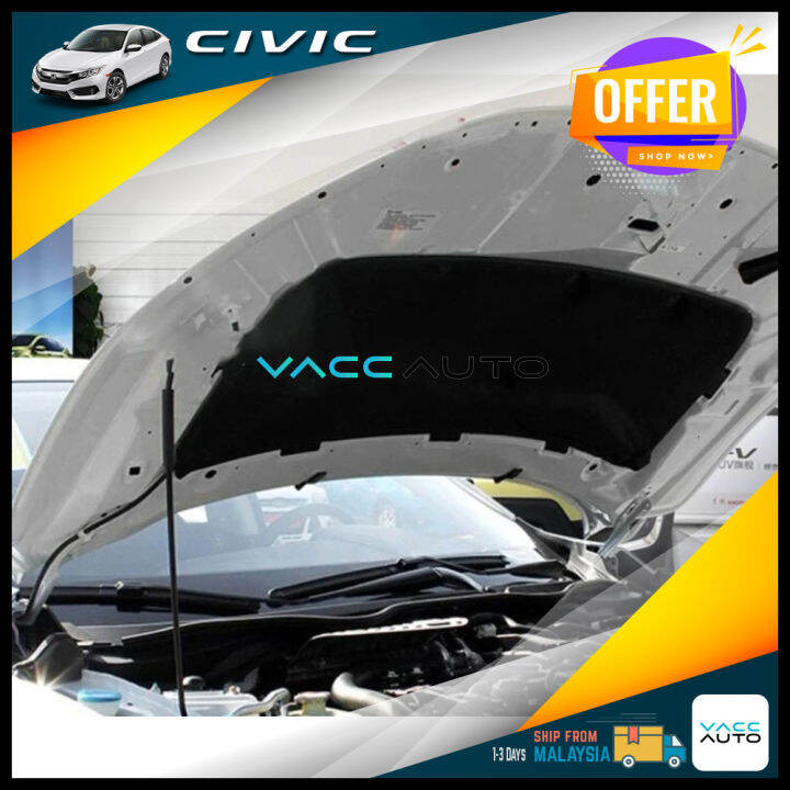 Honda Civic FC Front Bonnet Engine Cover Sound Proof Cover Hood ...