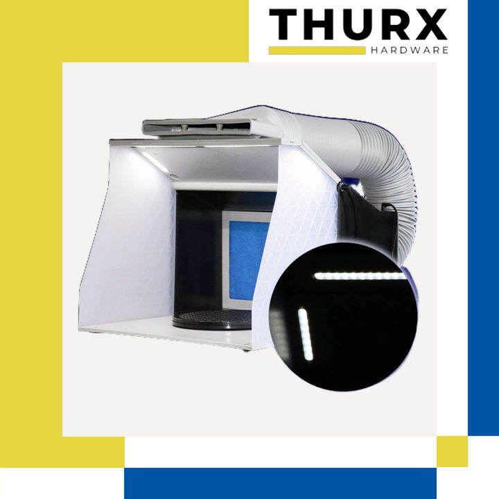 Thurx Airbrush Spray Booth Kit with LED Portable Hobby Paint Spray ...