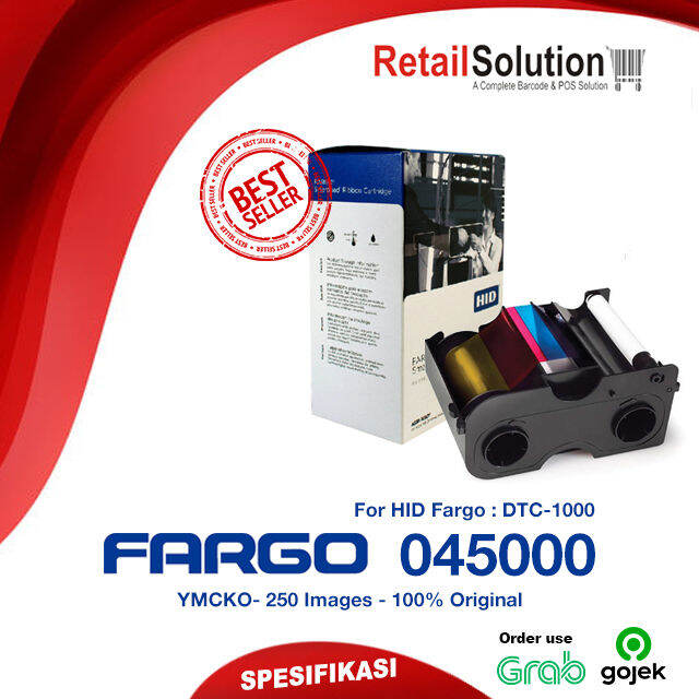 Ribbon Tinta Printer FARGO DTC1000 DTC 1000 DTC1250e DTC 1250e YMCKO ...