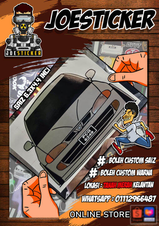 STICKER PROTON WIRA FRONT VIEW SAIZ 6.3X4.4 INCI | Lazada