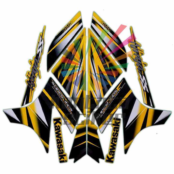 STIKER STRIPING LIS LES KAWASAKI NINJA SS 2014 2015 KUNING STANDAR ...