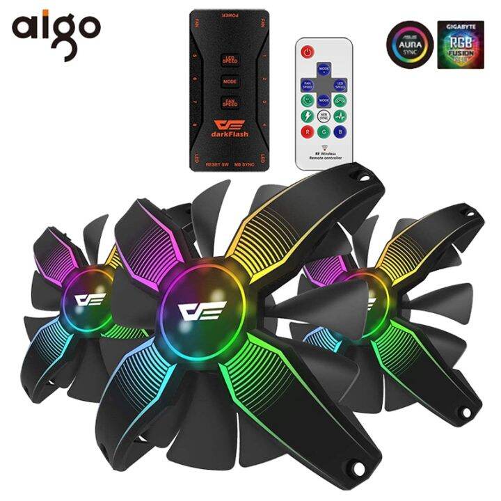 Aigo darkflash 120mm RGB Fan Computer PC Case Fan Adjust LED Speed ...