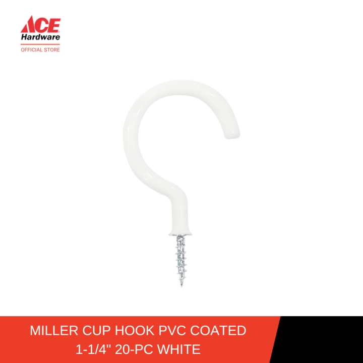 PVC Coated Cup Hooks 1.25 inch - White | Lazada PH