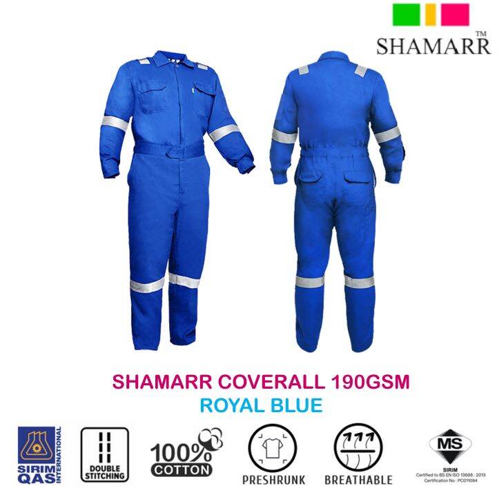 SHAMARR SAFETY COVERALL ROYAL BLUE I DOSH I SIRIM | Lazada