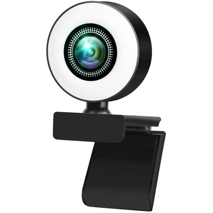 360 ° Rotating 4K HD Webcam with Microphone, Contact LED Beautification ...