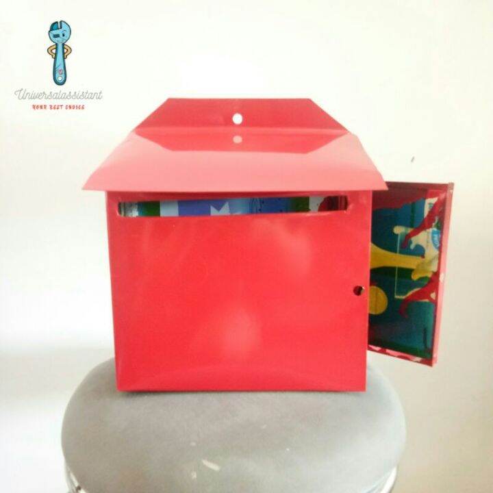 【Metal】Letter Box | Peti Surat Besi dengan mangga | Red Iron Box with ...