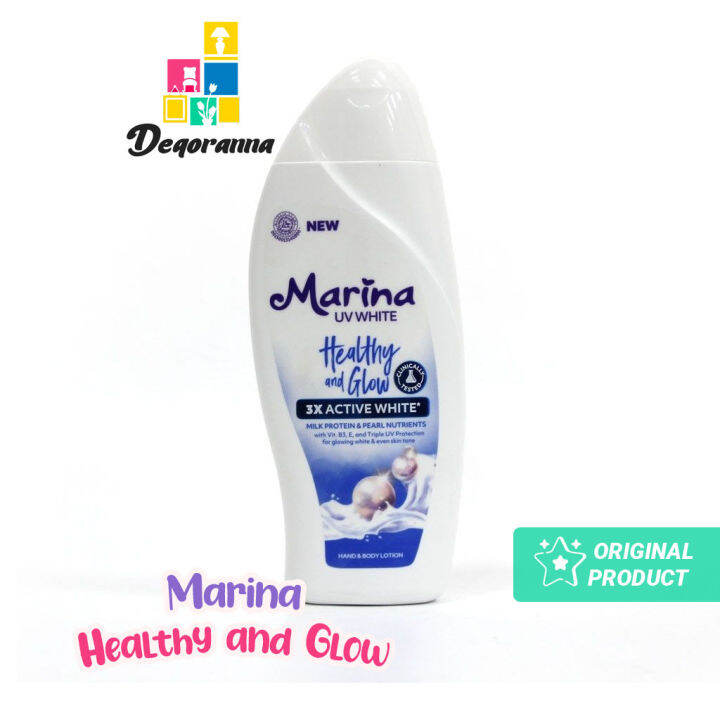 Marina UV White Healthy And Glow - Handbody Lotion 185 Ml | Lazada ...