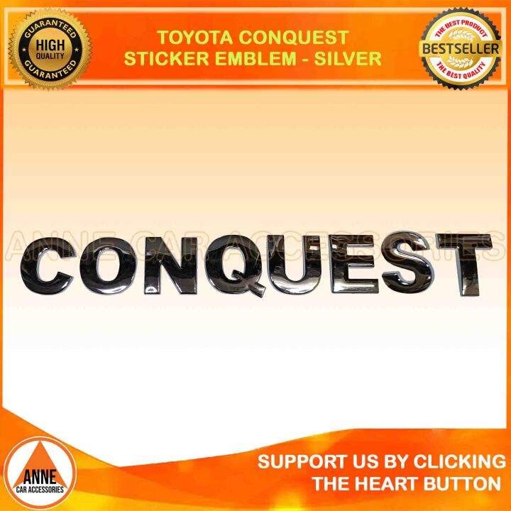 Car Hood Emblem Sticker for Toyota Hilux Conquest All Year Model Silver ...