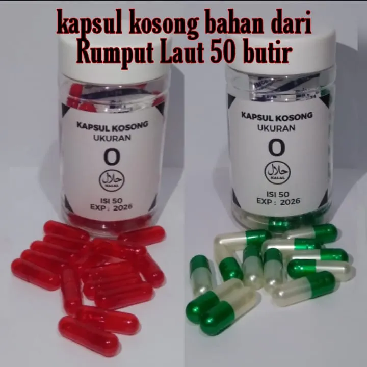 cangkang kapsul rumput laut / kapsul kosong rumput laut ukuran 0 (nol ...
