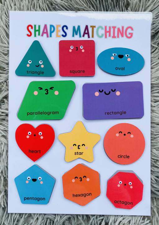 LAMINATED VELCRO ACTIVITIES FOR KIDS matching shapes | Lazada PH