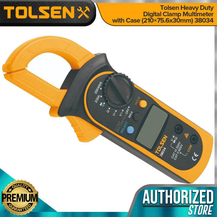 Tolsen Heavy Duty Digital Clamp Multimeter with Case (210×75.6x30mm ...