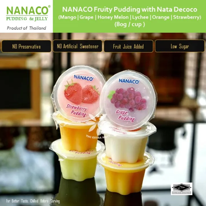 [Thailand] Halal NANACO Fruity Pudding with Nata Decoco 80g/Cup *No Preservative *Low Sugar | Lazada