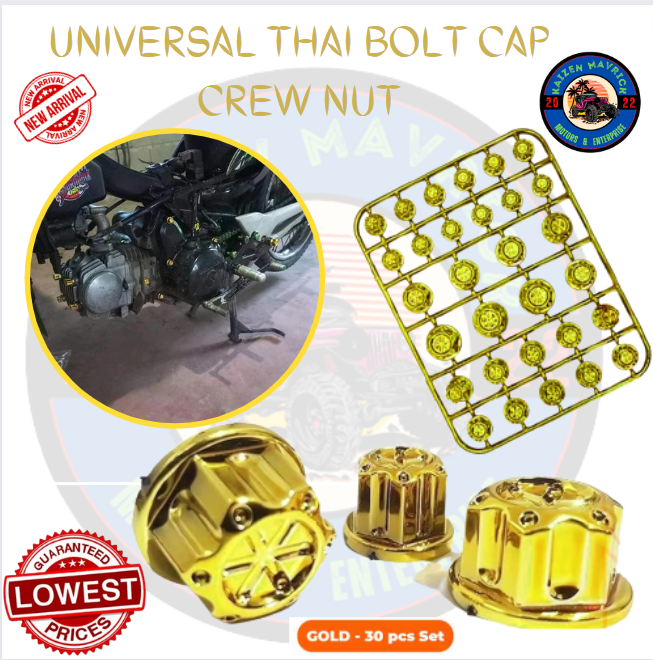 RUSI RAPID 150 Gold Bolt Cap Thai Crew Nut [SCREW Cover] Thai Color ...