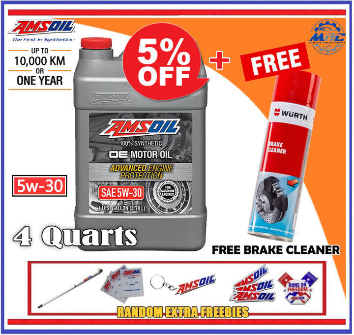 AMSOIL OE Motor Oil 5W-30 Fully Synthetic GAS ENGINE oil 4 Quarts ...