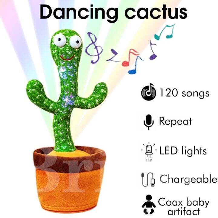 Dancing Cactus Toy Can Sing And Dance Learning To Speak Recording 120 ...