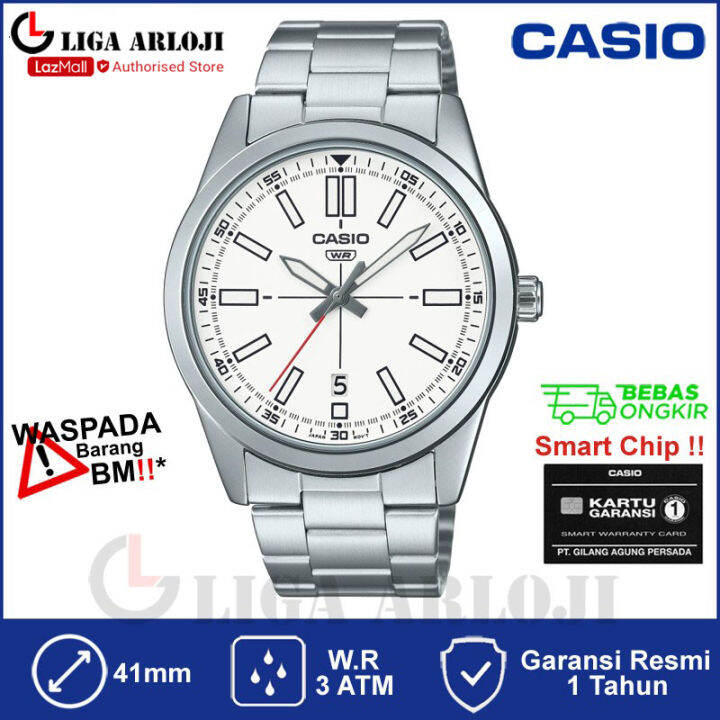 Casio MTP-VD02D-7EUDF Jam Tangan Pria Analog MTP-VD02D-7E Silver Putih | Lazada Indonesia