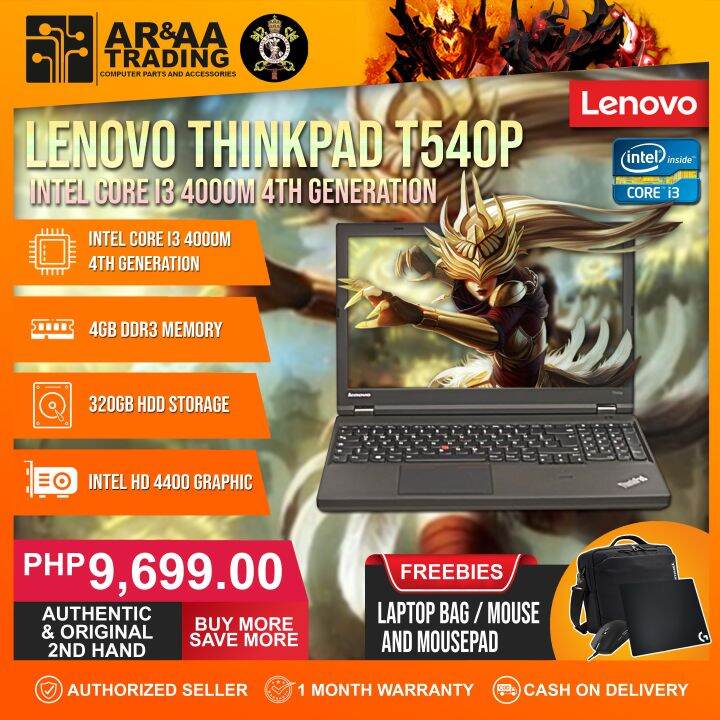 💻 Laptop Lenovo Thinkpad T540P Intel Core i3 4000M 2.40Ghz 4gb DDR3 320GB HDD 4th Generation ...