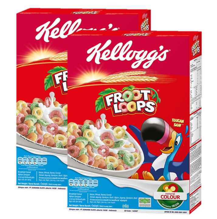 Kelloggs Froot Loops Breakfast Cereal เคลล็อกส์ ฟรุ๊ต ลูปส์ ซีเรียล ...