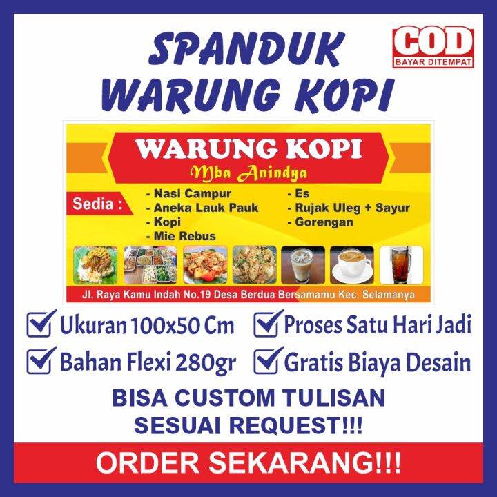 Spanduk Sepanduk Banner Baner Bener Backdrop Plang Promosi Usaha Warung ...