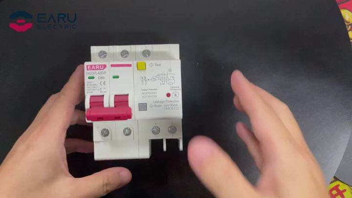 40A 2P SPD Residual Circuit Breaker With Overload Overvoltage RCBO RCCB With Lightning ...