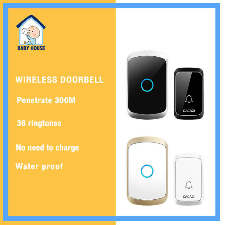 [Ready Stock] Waterproof Wireless Home DoorBell LED Light No Battery ...