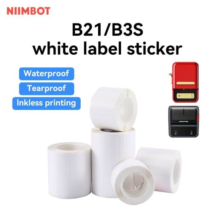 「LZHAN wallpaper sale」 Niimbot White Synthetic Sticker Roll For Portable Label Printer B1 B21 ...