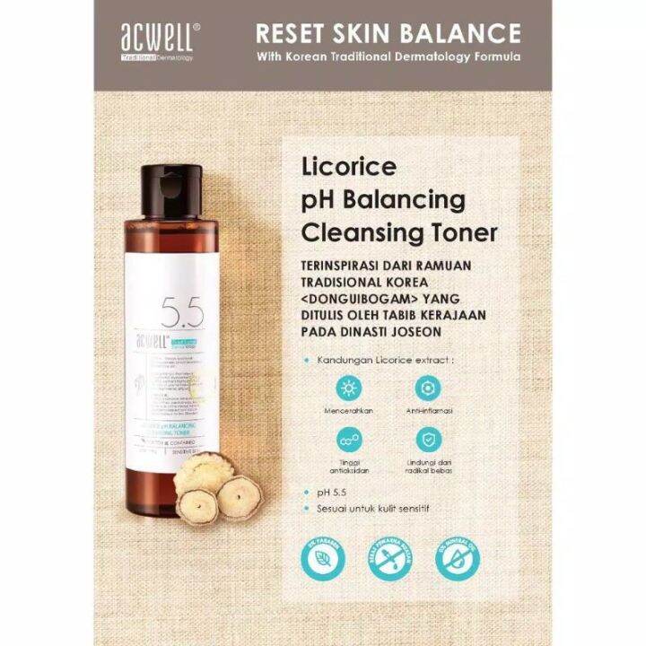 ACWELL Licorice ph Balancing Cleansing Toner 150ml | Lazada Indonesia
