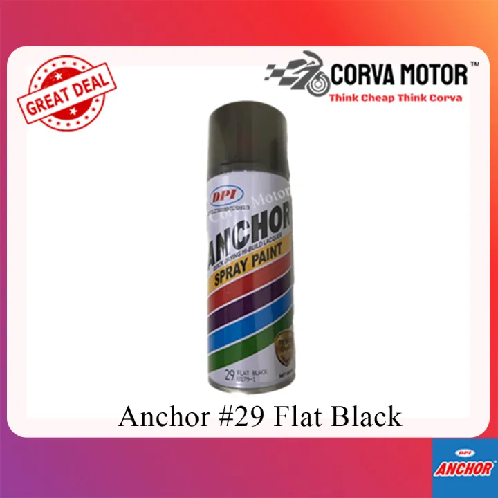 ANCHOR Spray Paint CAT #29 FLAT BLACK ANCHOR 100% ORIGINAL STANDARD ...