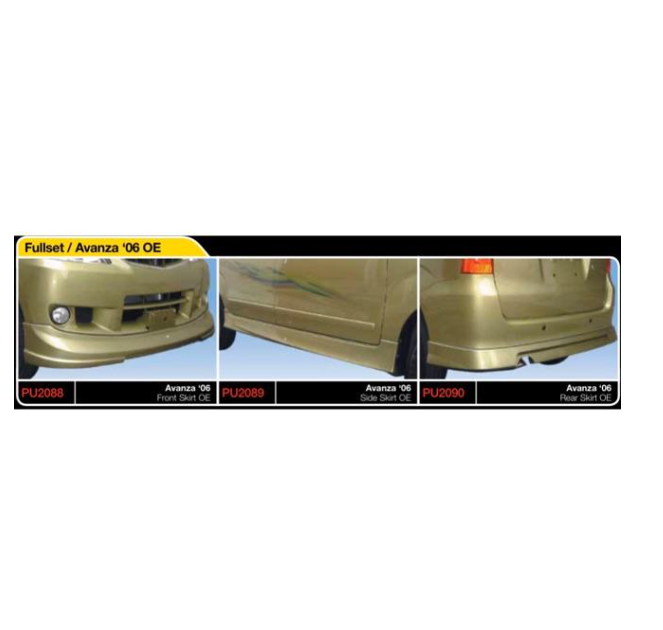 Toyota avanza 2006 2007 2008 oem bodykit body kit front side rear skirt ...