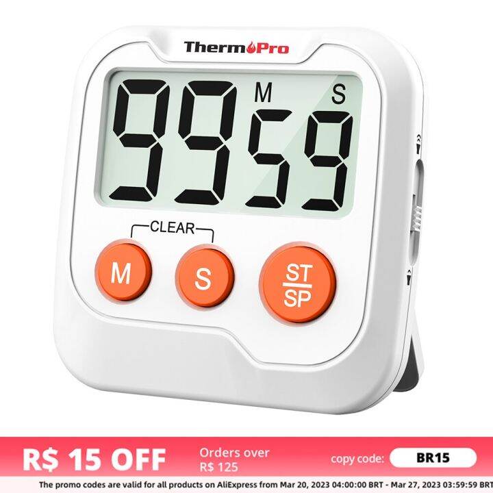 Thermopro Tm03 Large Lcd Screen Digital Cooking Kitchen Timer With Countdown And Countup