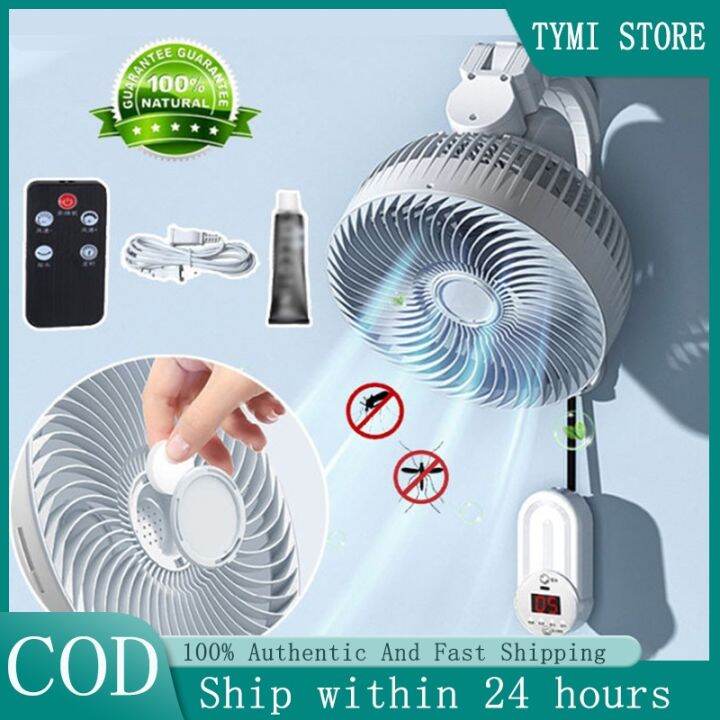 Electric Fan with Remote Control Wall Mounted Ceiling Fan Quiet Air ...