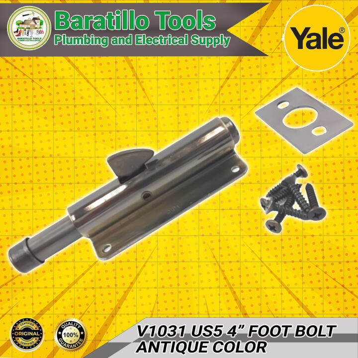 YALE PREMIUM QUALITY V1031 US5/US26 Foot Bolt For Doors Heavy Duty ...