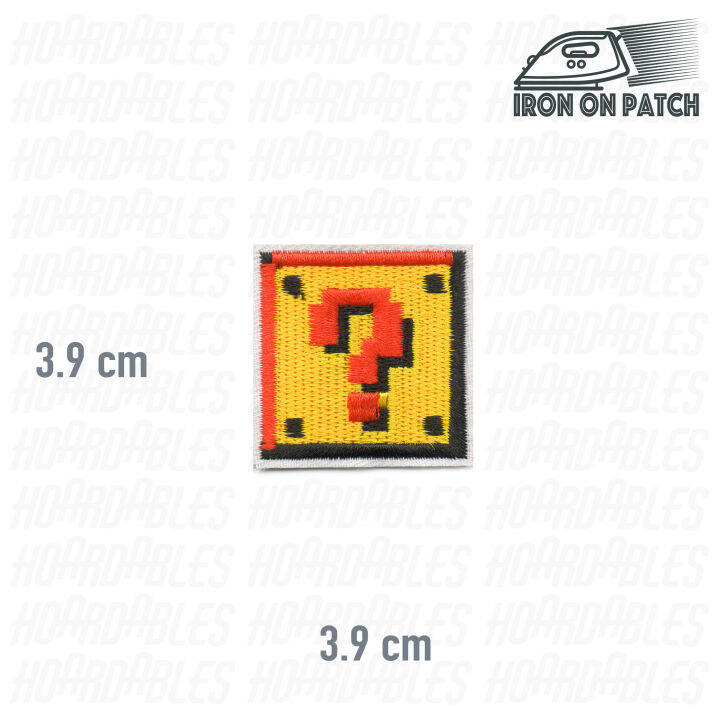 Pixel Question Mark Super Mario S Iron On Sew DIY Fabric Decor ...