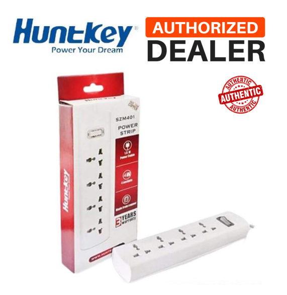 HUNTKEY SZM401-4 POWER STRIP 4 SOCKET 1.5 METERS | Lazada PH