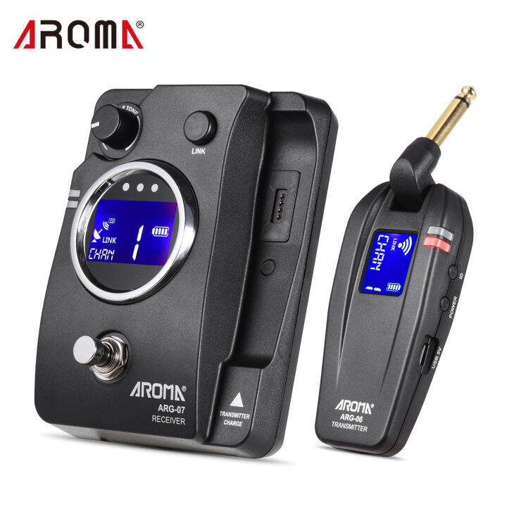 AROMA ARG-07กีต้าร์ระบบส่งสัญญาณไร้สาย (เครื่องส่งสัญญาณและตัวรับสัญญาณ ...