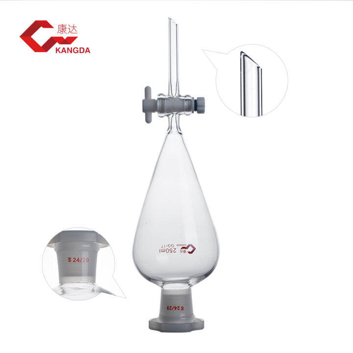 Pear-shaped separatory funnel oil separator 250/500/1000ml laboratory ...