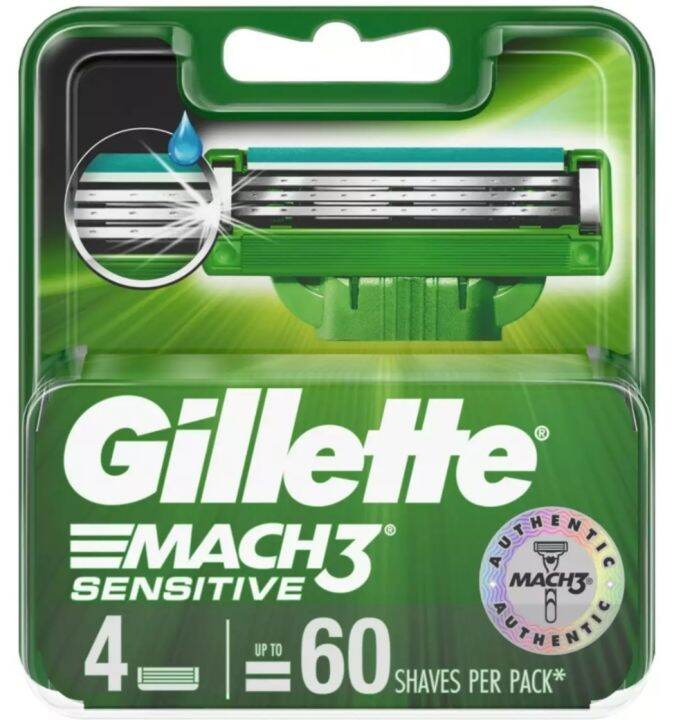Gillette Mach 3 Sensitive 4 cartdriges 60 shaves per pack L1 | Lazada PH