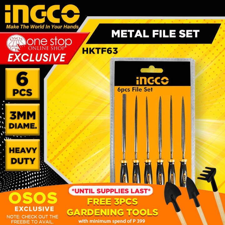 INGCO Original 6pcs File Set 140mm (5.5") HKTF63 •OSOS• | Lazada PH