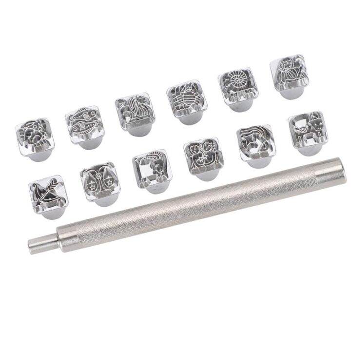 Stamping Punch Tool DIY Leather Craft Stamper + 1Pc Handle | Lazada.co.th